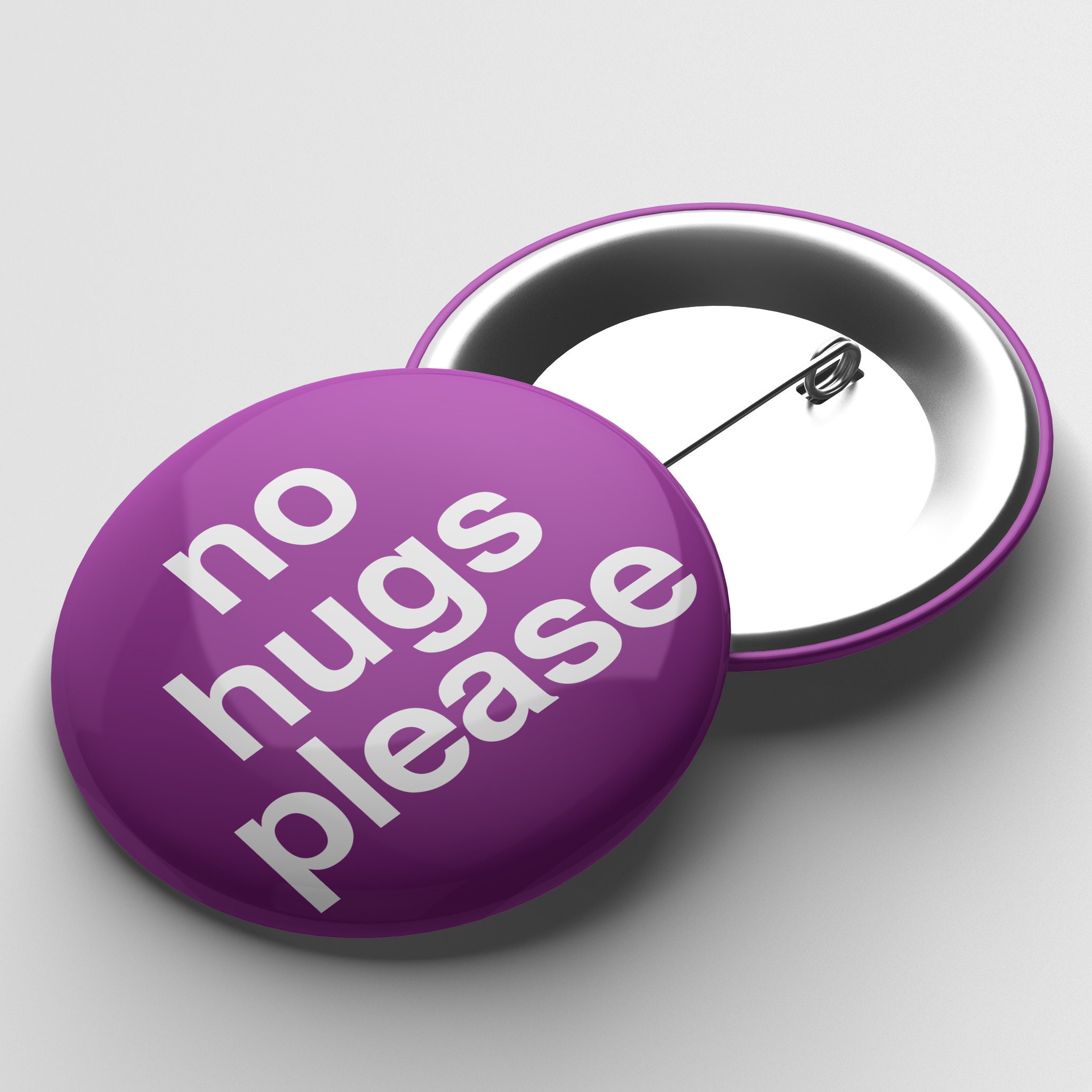 No Hugs Button Pin Badge - Etsy UK