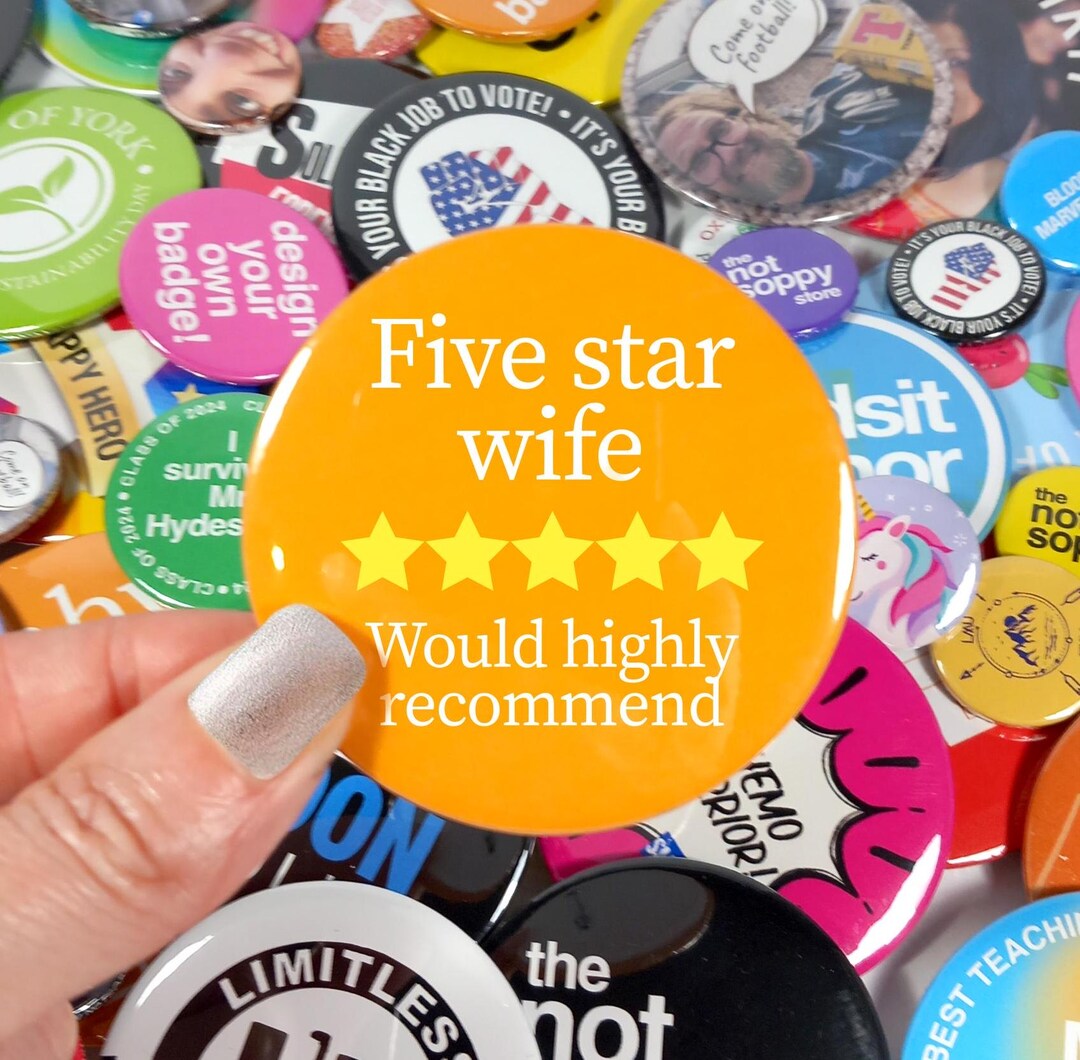 Five Star Wife Rating Pin Button Badge - Etsy