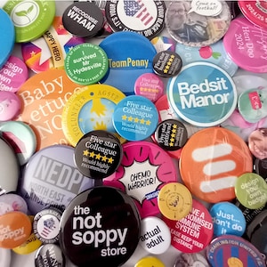 45mm Create Your Own Button Pin Badge, Custom Badge, Personalised Badge ...