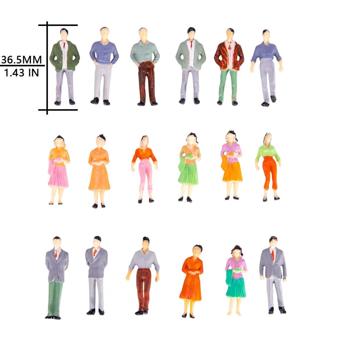 100pcs Miniature People Figures 1:50 Scale | Standing Sitting Diorama ...
