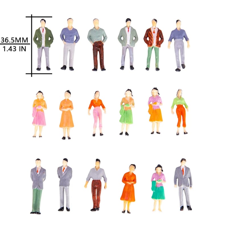100pcs Miniature People Figures 1:50 Scale | Standing Sitting Diorama ...