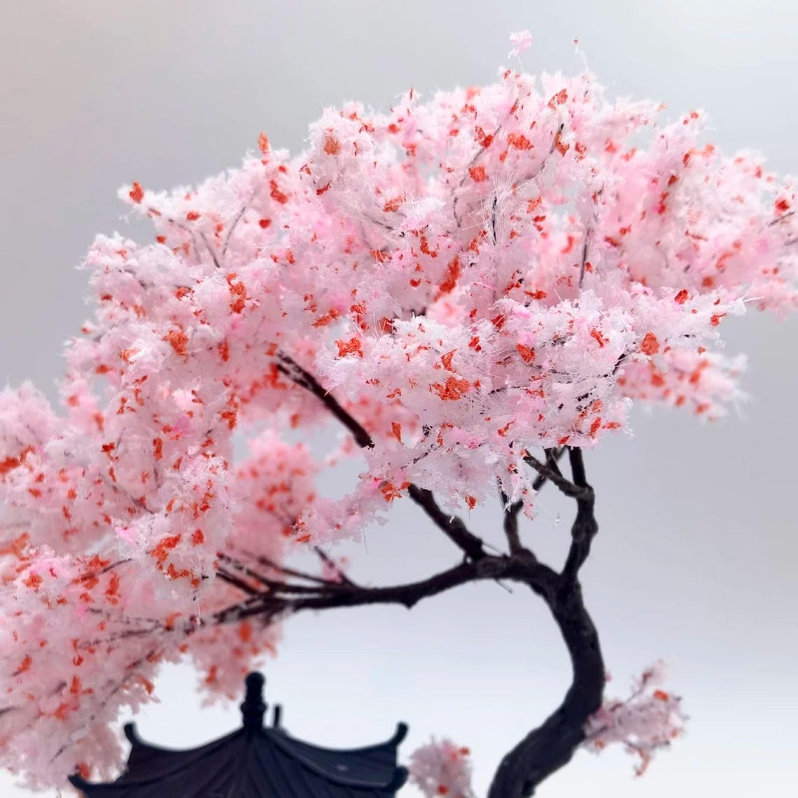 Miniature Cherry Blossom Tree Model: Handmade Diorama & Fairy Garden ...