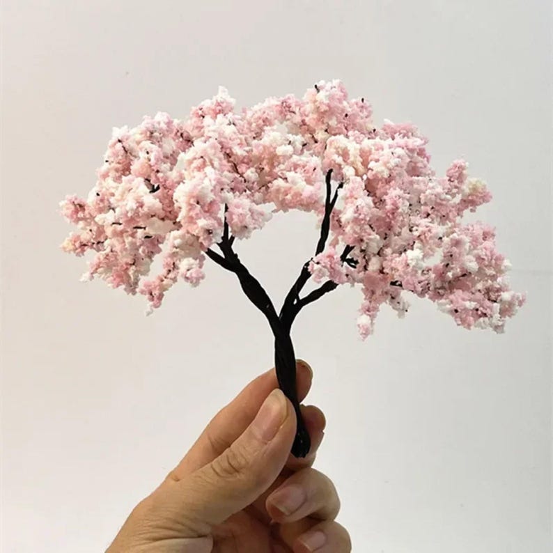 Miniature Sakura Cherry Blossom Tree, Wire Model for Dollhouse, Fairy ...
