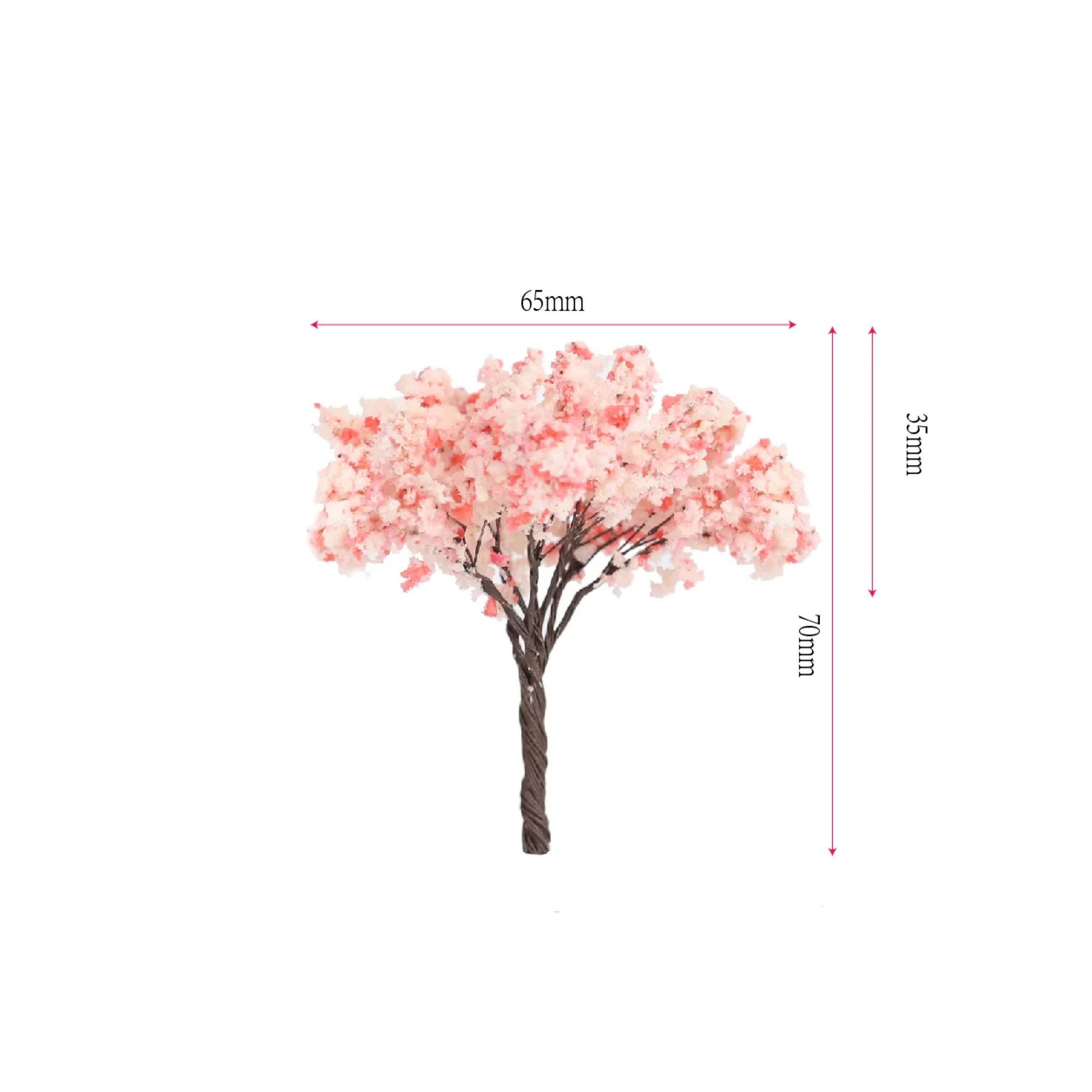 10 Pcs Miniature Cherry Blossom Tree: HO Scale Diorama Scenery (65mm ...