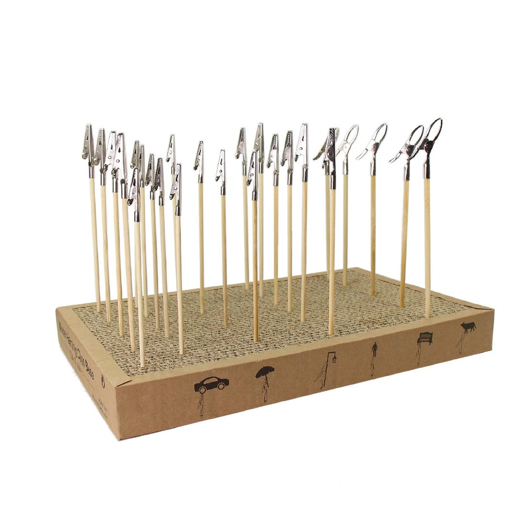 25 Bamboo Alligator Clips Painting Stand Base Model Tool Set - Etsy