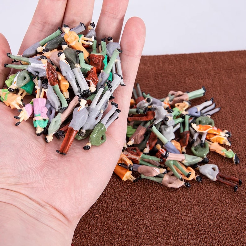 100pcs Miniature People Figures 1:50 Scale | Standing Sitting Diorama ...