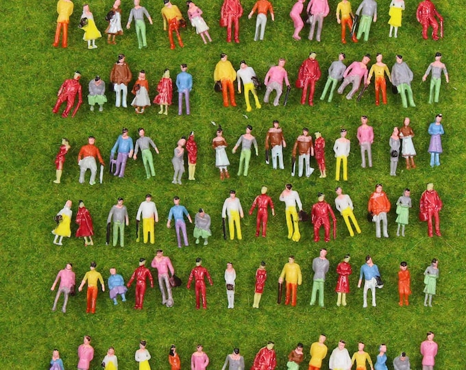 People Miniature Mini 24mm 2-50pc 1:75 OO Guage Scale Model Figures ...