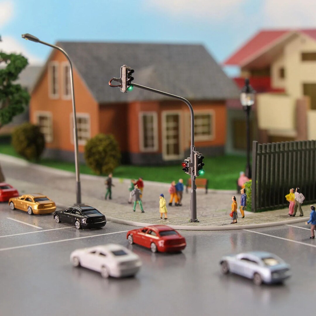 50pcs N Scale 1:160 Mini Model Cars Train Layout Plastic Vehicles Set ...