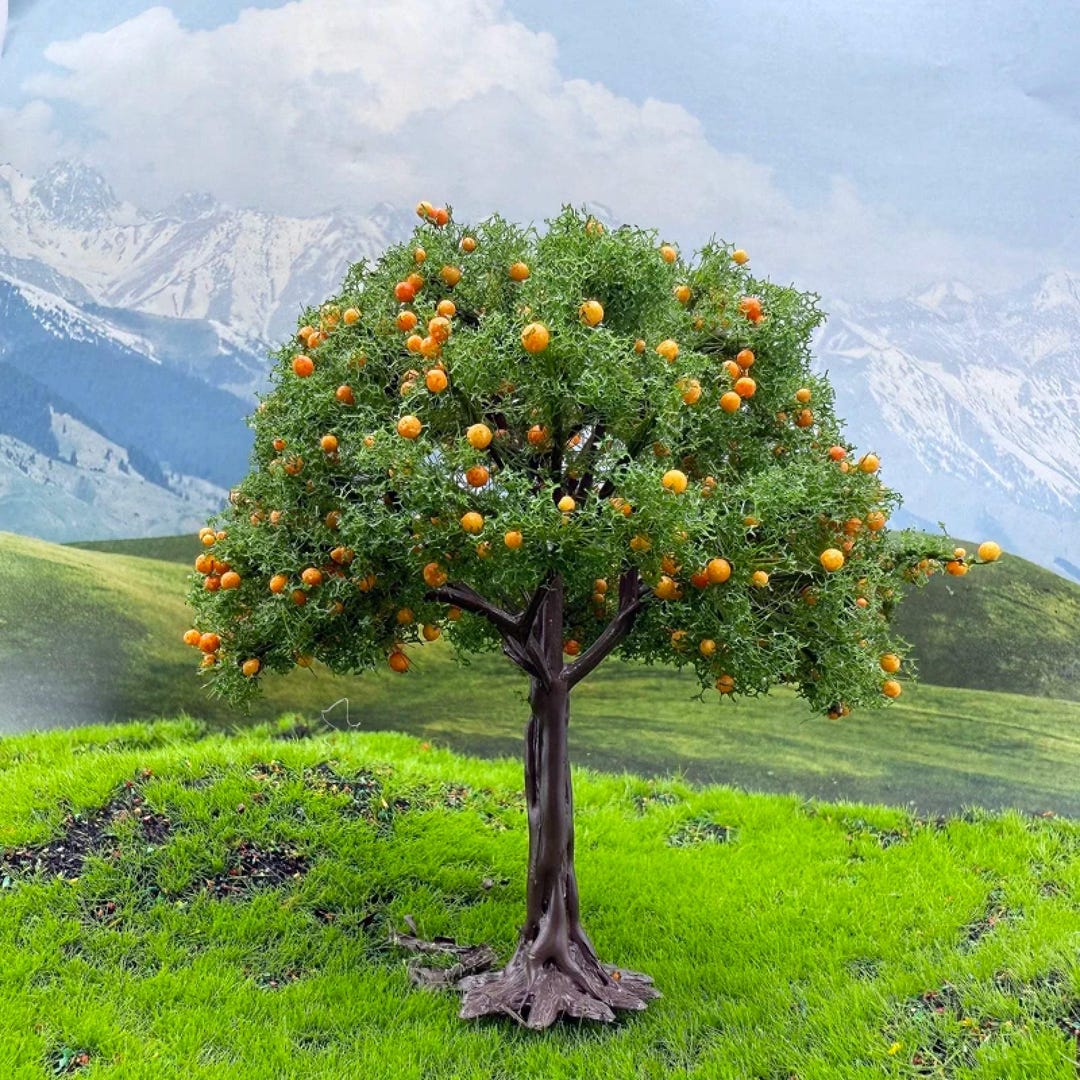 Miniature Plastic Fruit Tree: Orchard Diorama Model Train Scenery (10cm ...