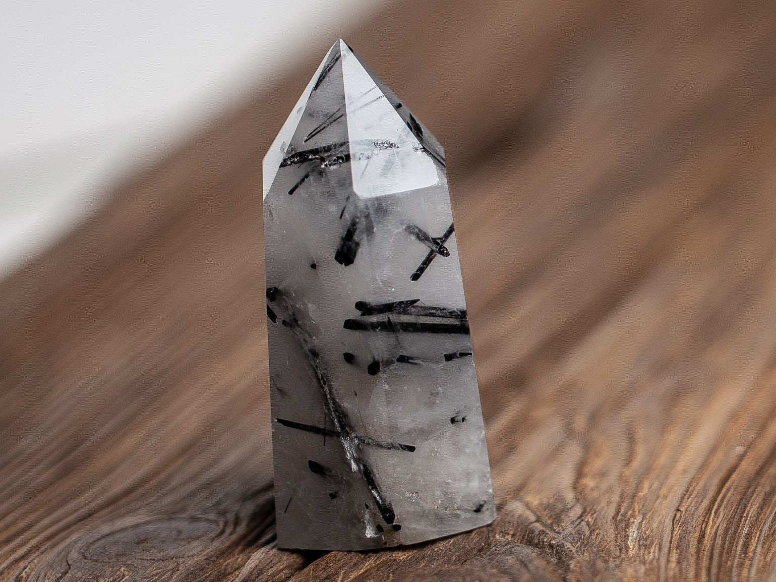 2.8 Tourmalated Quartz Point Natural Sparkling Black | Etsy