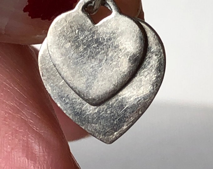 Vintage Sterling Silver Jointed Heart Pendant Miniature Silver Hearts ...