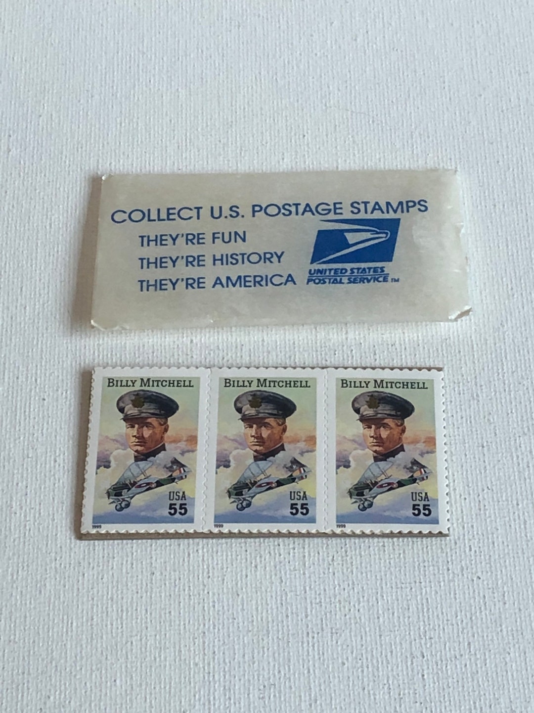 Vintage USA Billy Mitchell Postage Stamps 55 Cent General William ...
