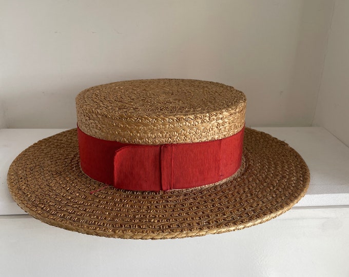 The Ridgemont Make Boaters Hat Antique Straw Boating Hat Collectible ...