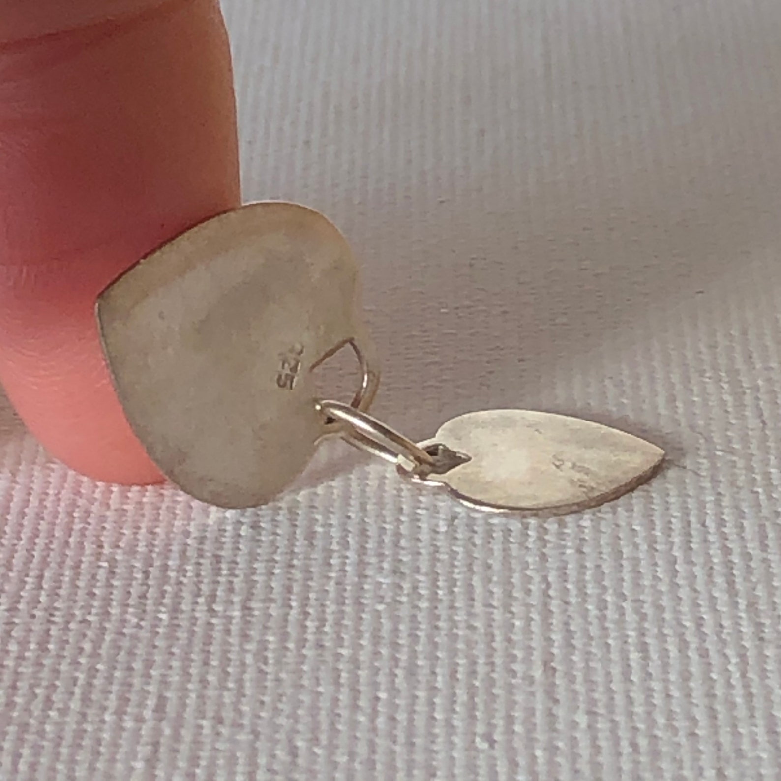 Vintage Sterling Silver Jointed Heart Pendant Miniature Silver Hearts ...