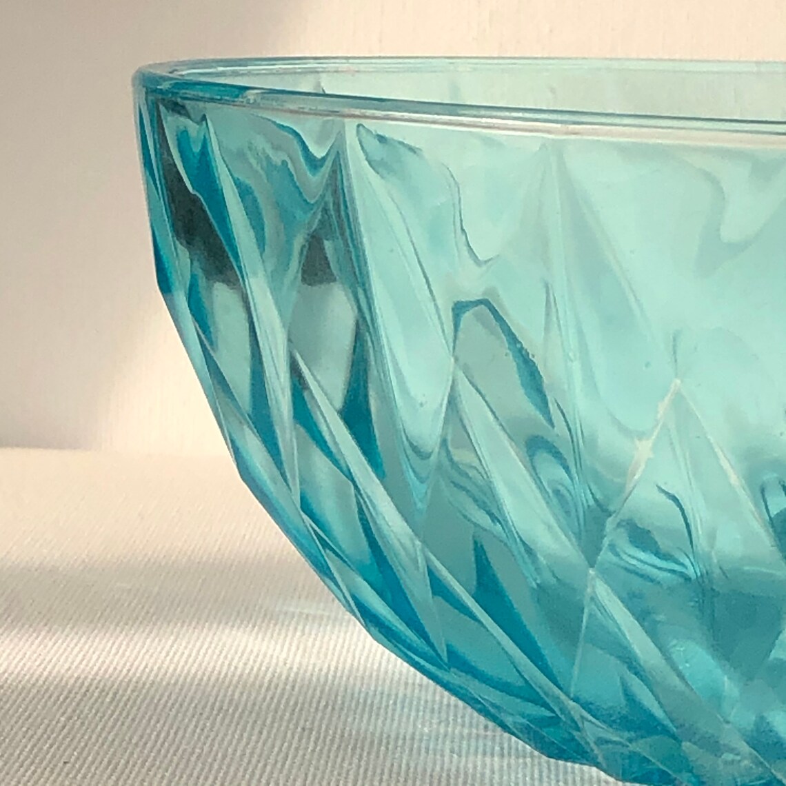 Antique Blue Glass Bowl Retro Mid Century Rockabilly Candy Etsy