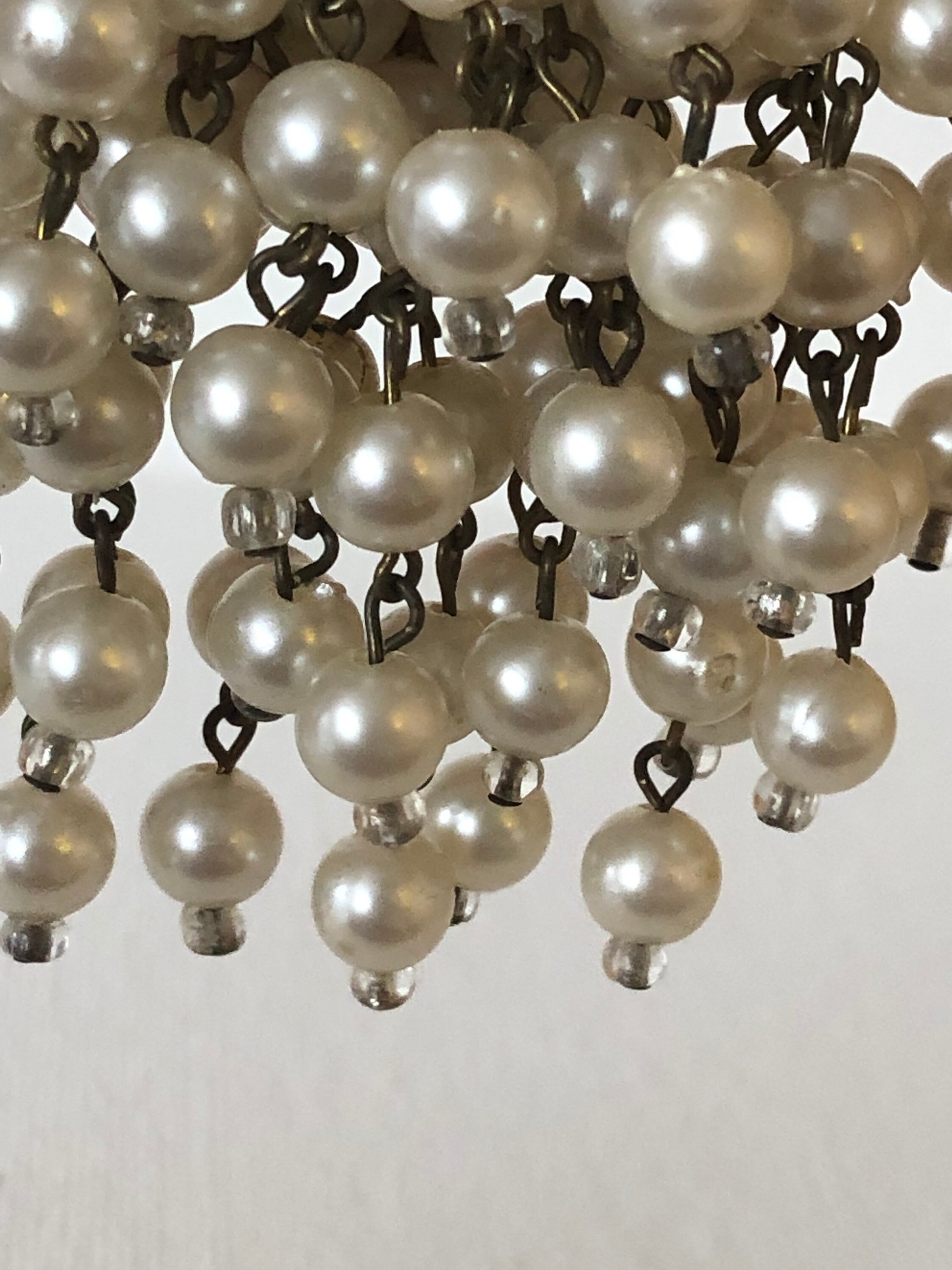 Vintage dangly glam brooch pin long dangly faux pearls. Center | Etsy