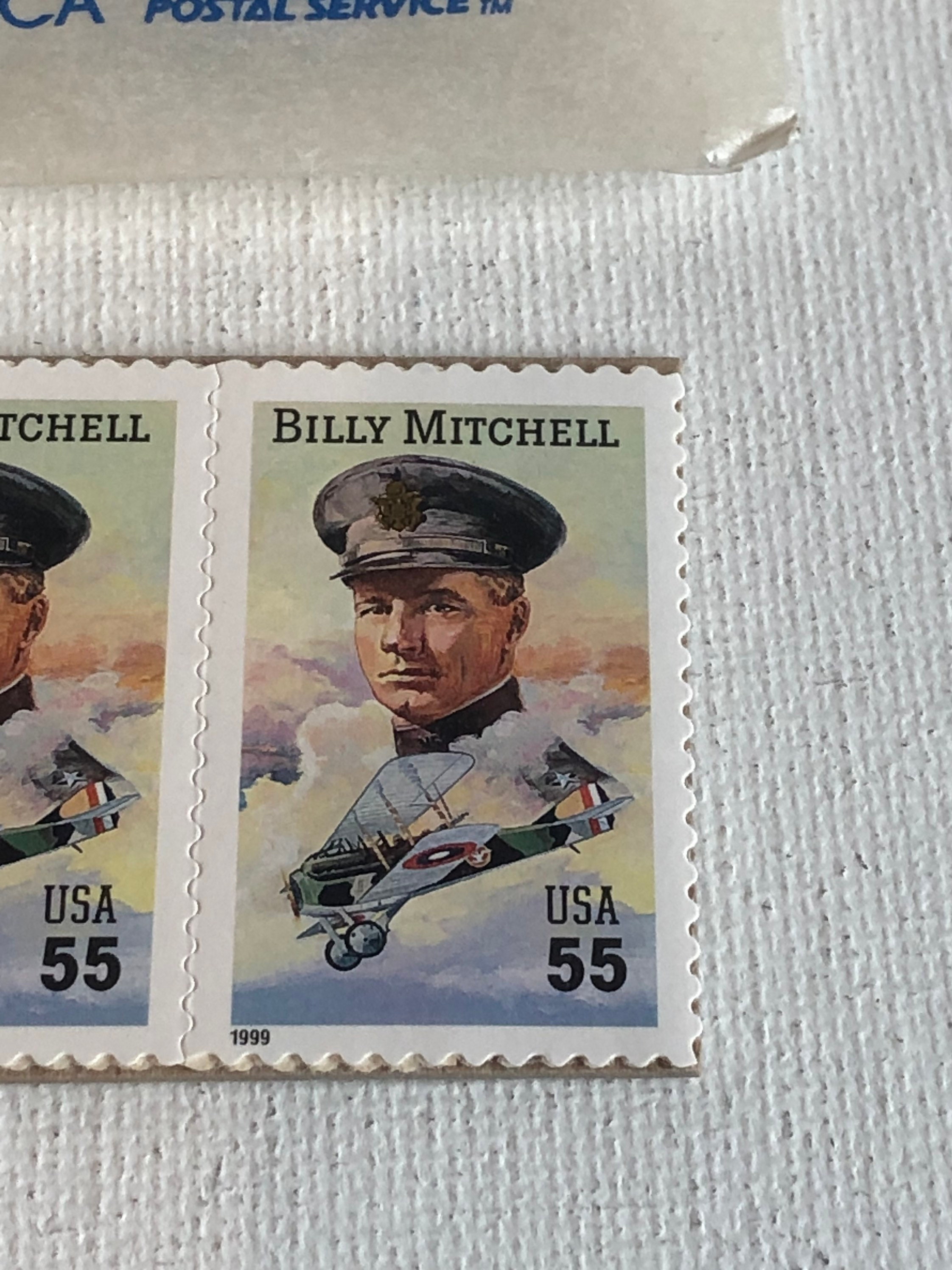 Vintage USA Billy Mitchell postage stamps 55 cent General | Etsy