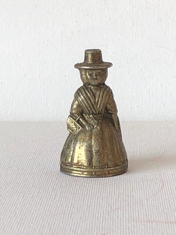 Antique Brass Miniature Bell Miniature Women Old Fashion Dress - Etsy