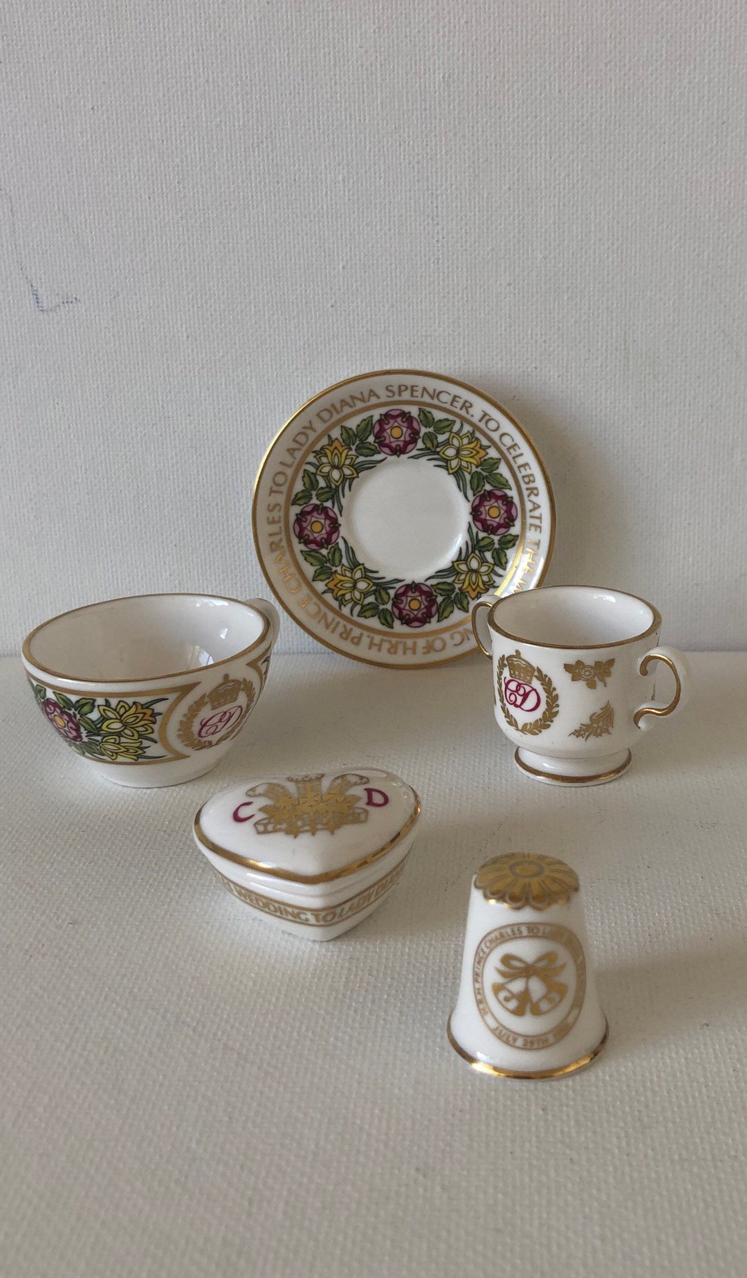 Vintage Spode China Miniatures Set Collectible Lady Diana Spencer and ...