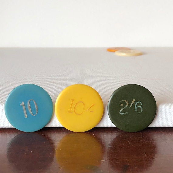 9 Antique Bakelite Poker Chips Unusual Rare Game Collectors - Etsy