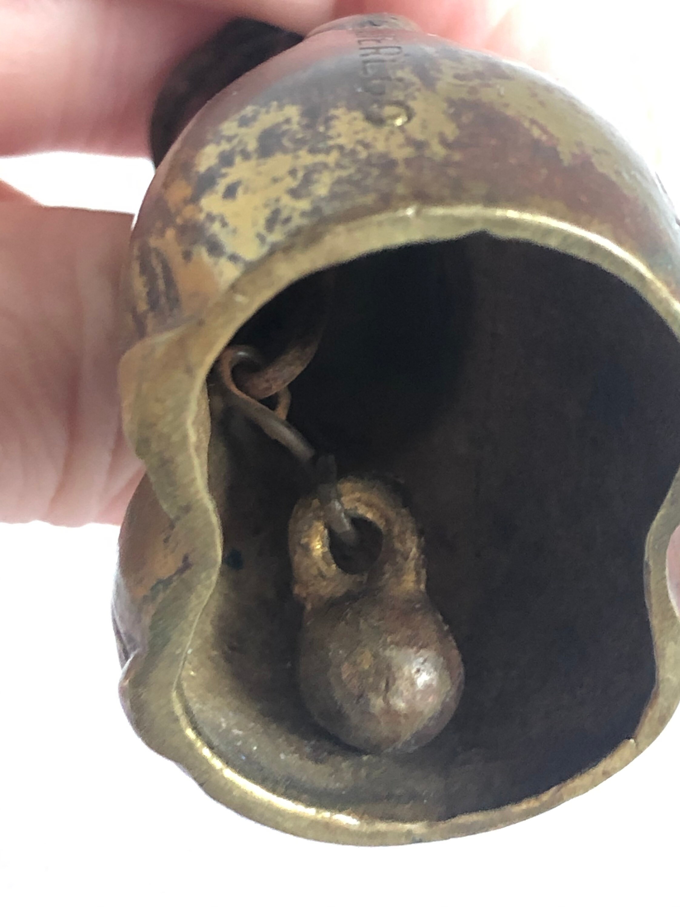 Vintage little boy Bell miniature heavy brass bell marked | Etsy