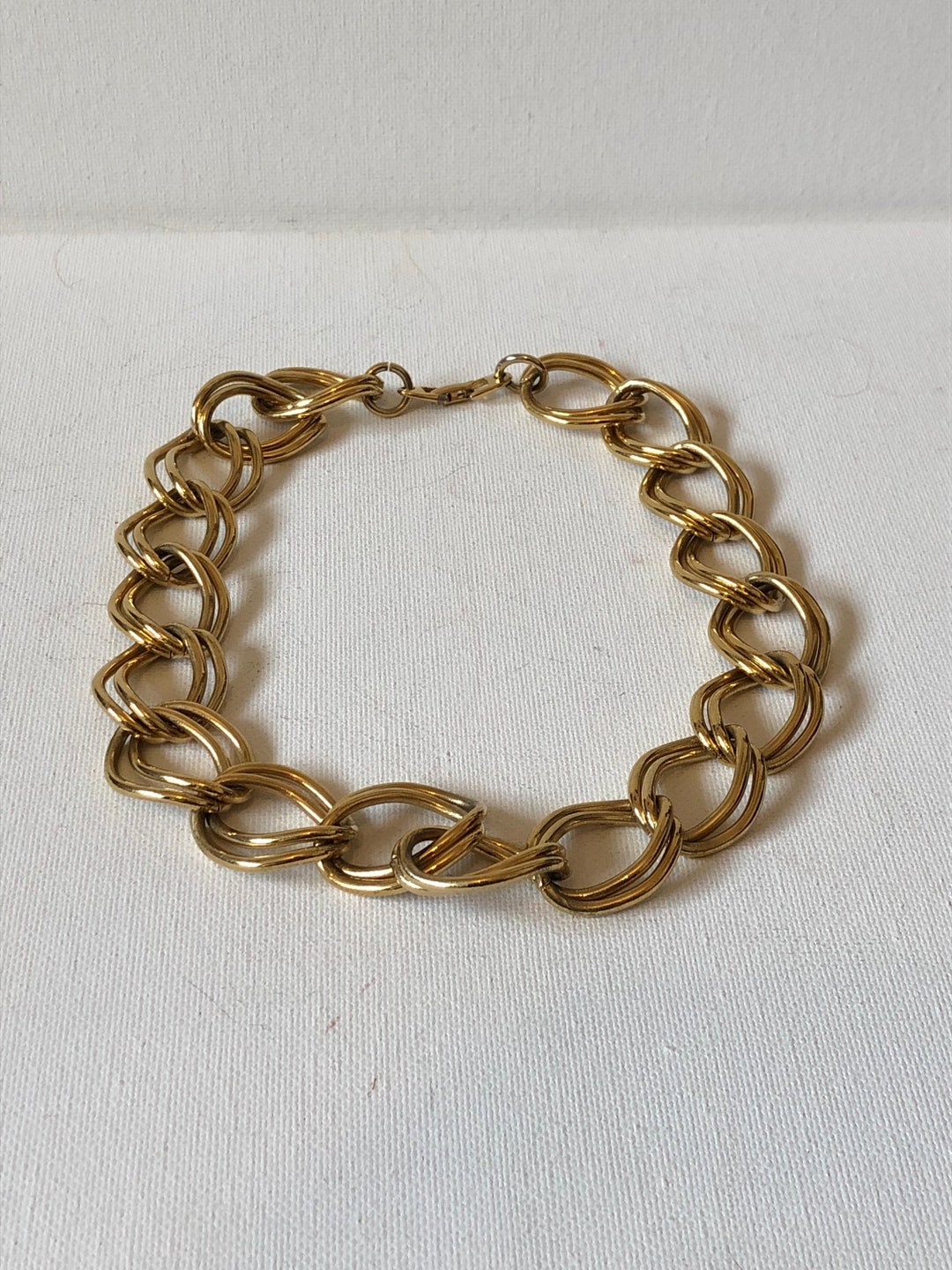 Vintage Napier Chunky Choker Necklace Gold Tone Classy Chic Collectible ...