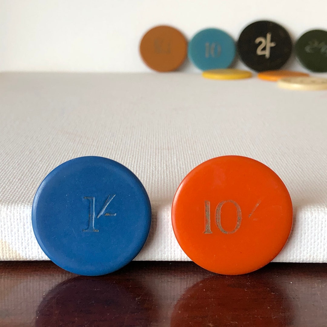 9 Antique Bakelite Poker Chips Unusual Rare Game Collectors Jewellery ...