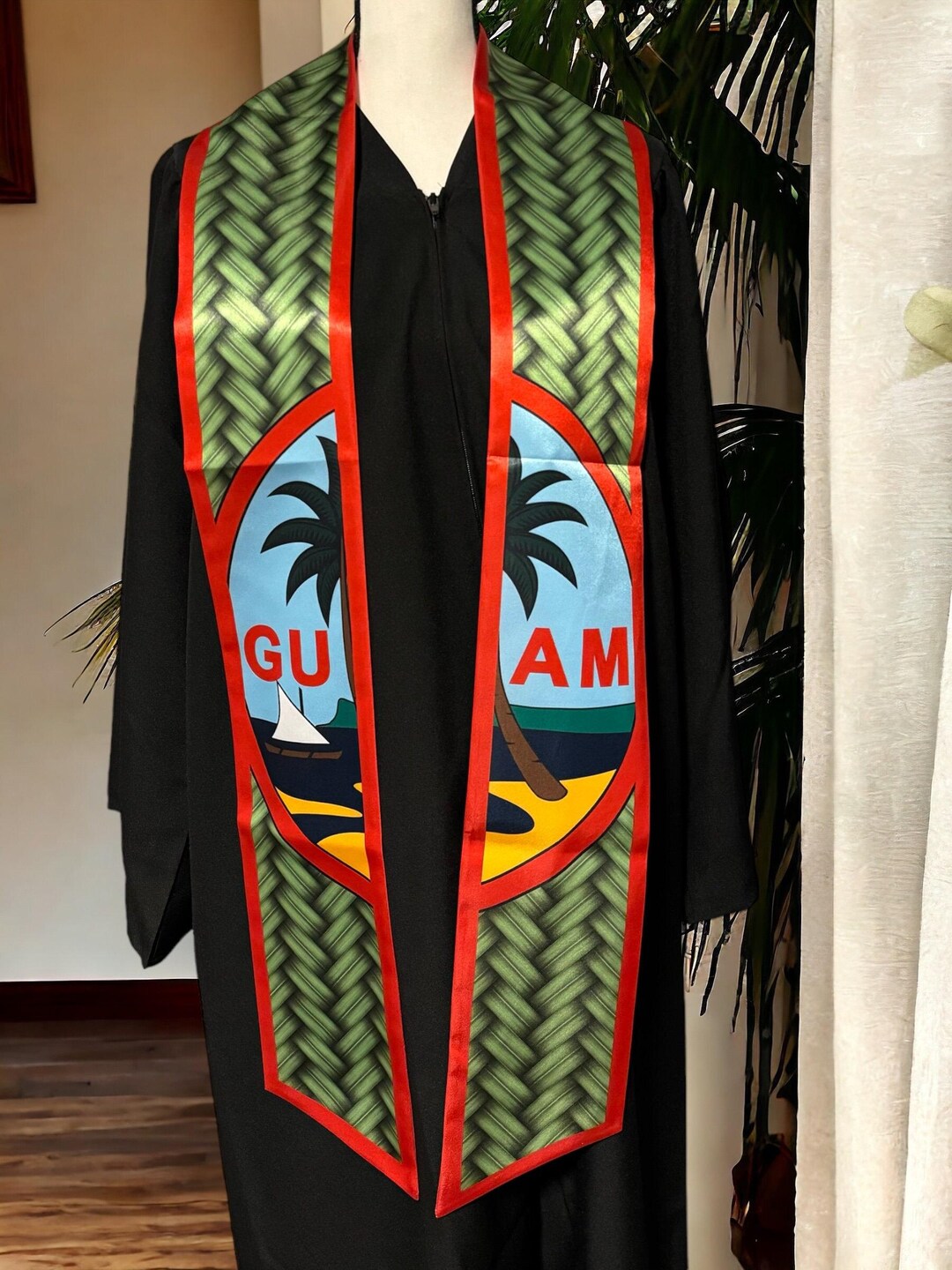 Green Weave Guam Seal Graduation Sash - Etsy