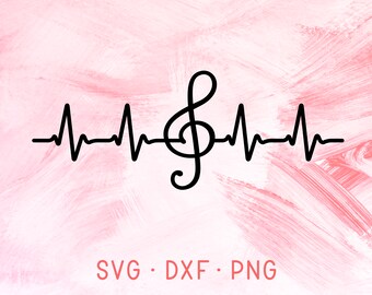 Music heartbeat svg | Etsy