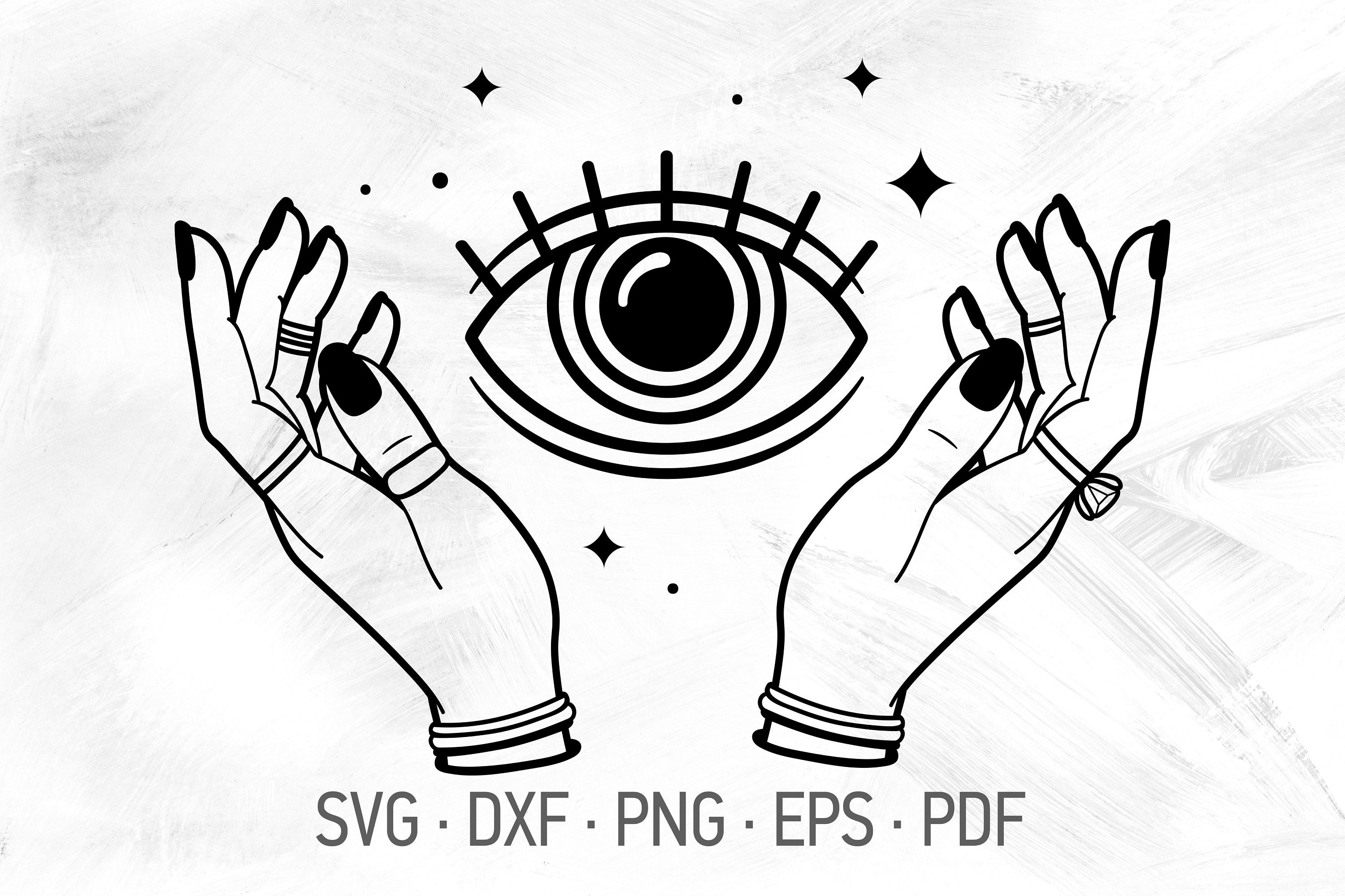 All Seeing Eye in Hands SVG Cricut Cut Files Psychic Reading | Etsy