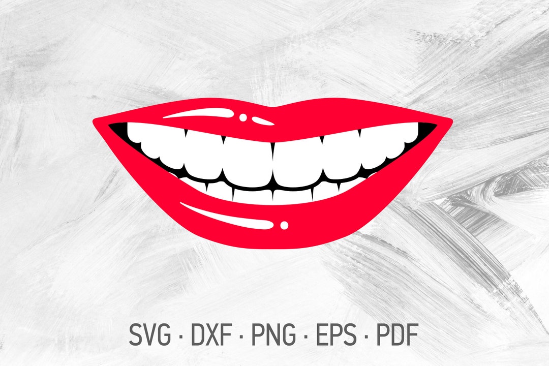 Toothy Smile SVG Files for Cricut, Funny Face Mask Smiling Lips Design ...