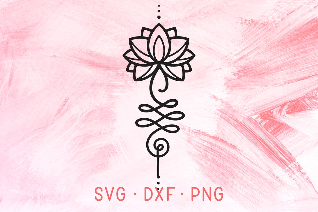 Lotus Flower Unalome SVG Files for Cricut, Floral Silhouette PNG, Yoga ...