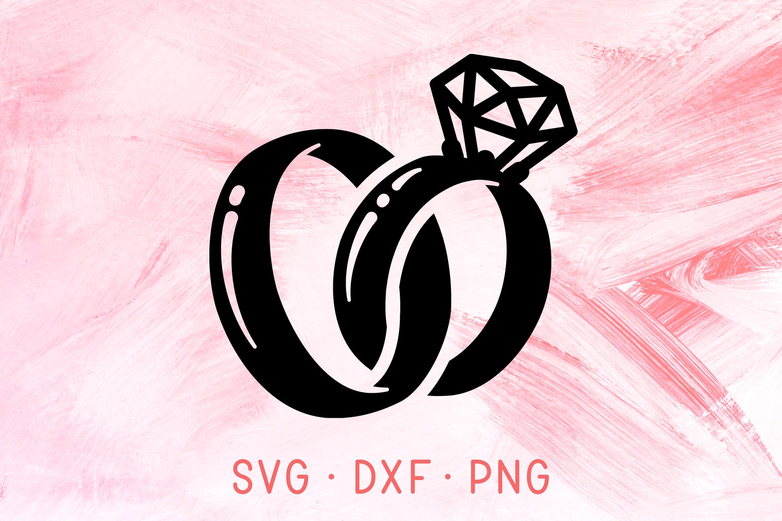 Diamond Ring SVG, DXF, PNG Wedding Rings, Engagement Ring Svg Files for ...