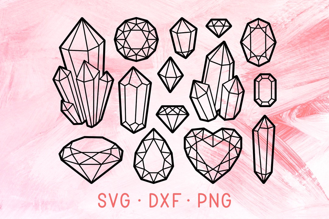 Crystal SVG DXF PNG Diamond Jewelry, Crystal Bundle, Gem Svg Files for ...