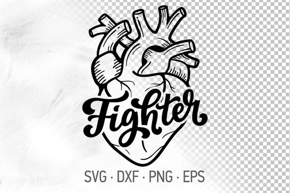 Heart Warrior Fighter SVG Files for Cricut CHD Awareness - Etsy Finland
