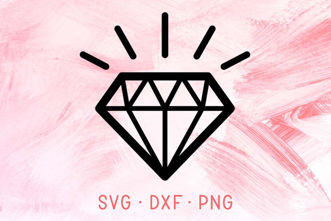 Glänzender Diamant SVG, DXF, PNG Plotterdateien für Cricut, Schmuckstein Clipart, Niedliche ...