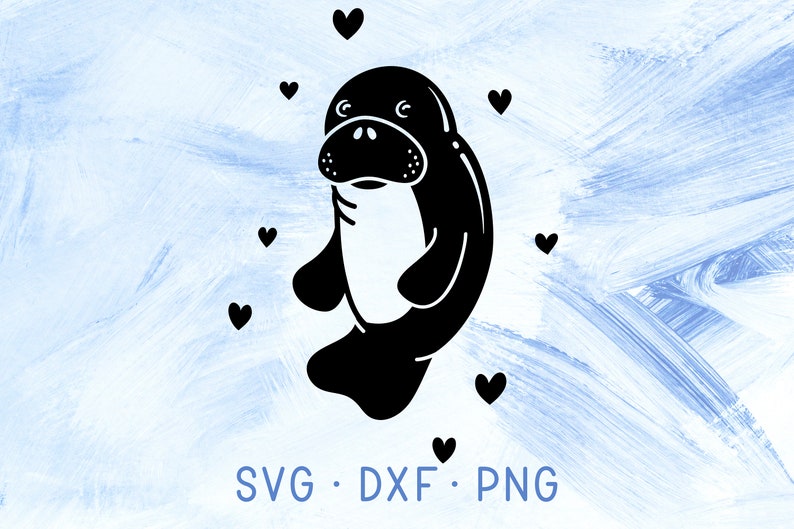 Zeekoetel SVG DXF PNG Manatee Clipart, Manatee Cut File, Svg Files Voor ...