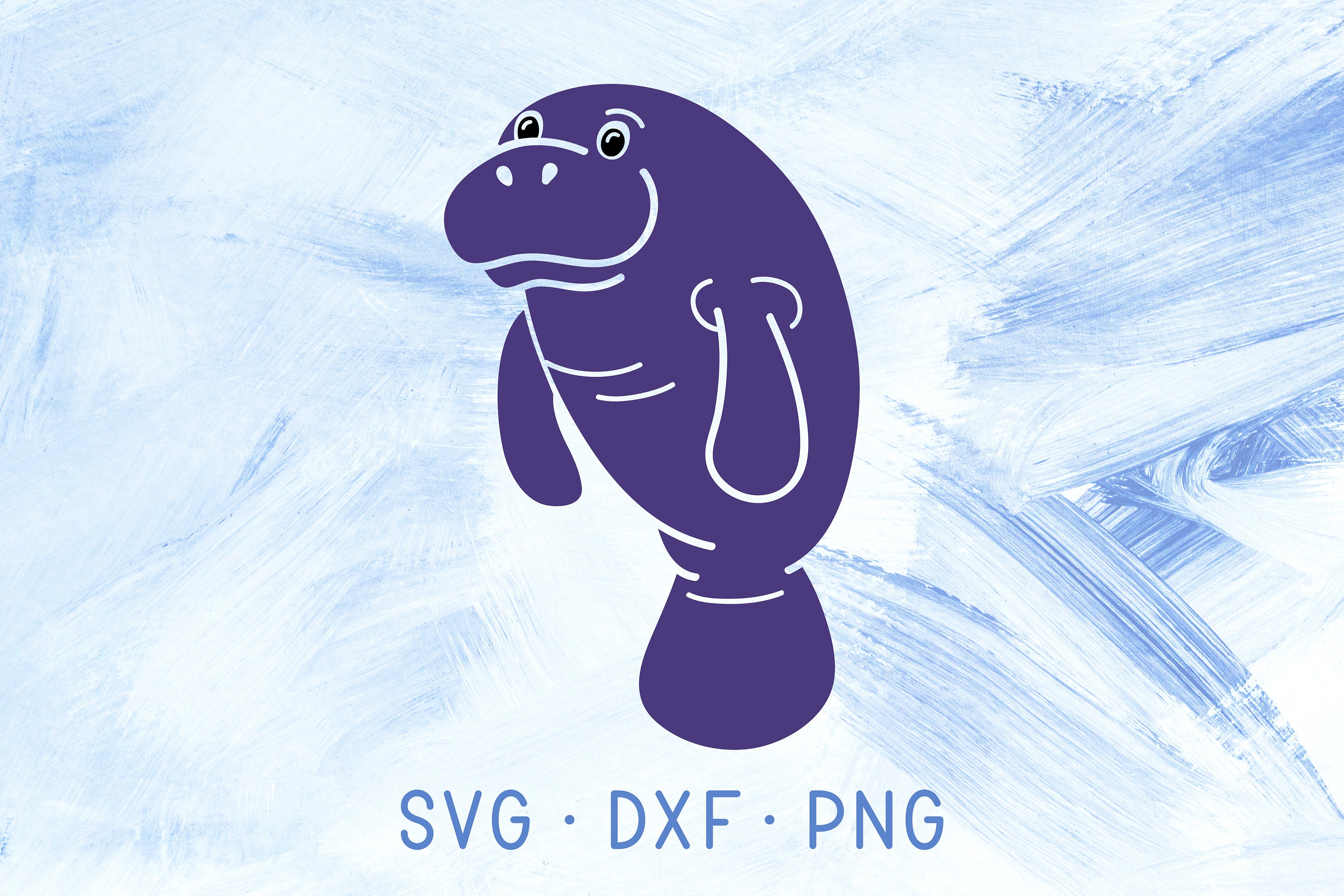 Manatee SVG DXF PNG Cricut Cut Files Cute Baby Sea Cow | Etsy