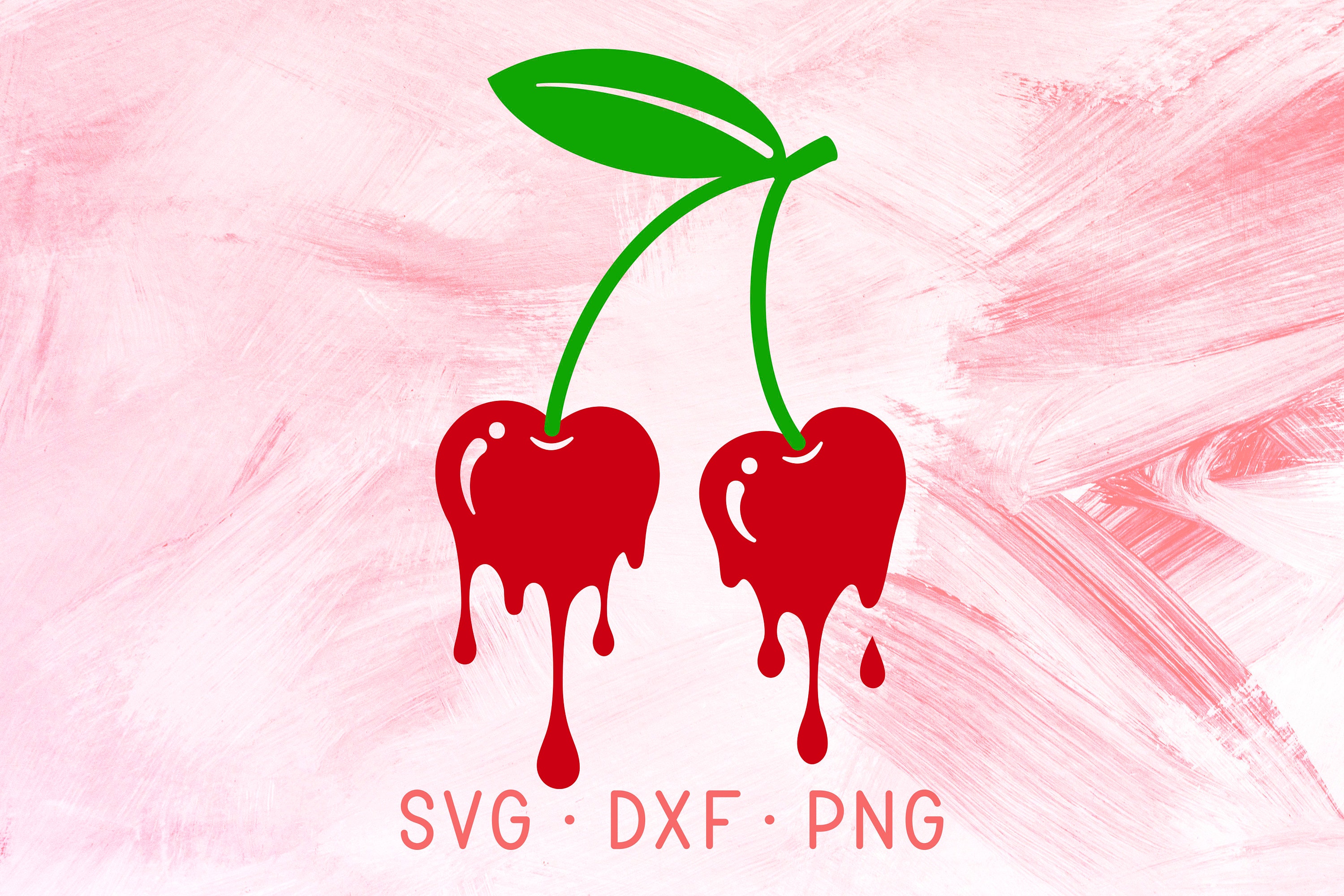 Driping Cherry SVG DXF PNG Cut Files for Cricut, Pop Art Cherries ...