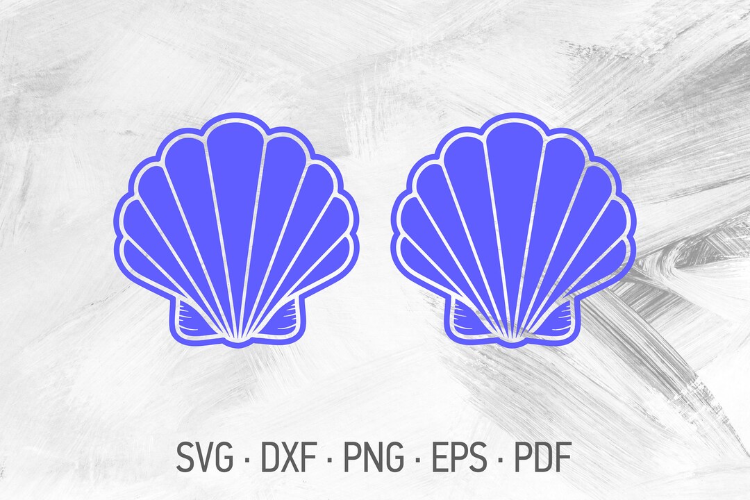 Mermaid Shell Bra SVG Files for Cricut, Cute Mermaid Seashell Top ...