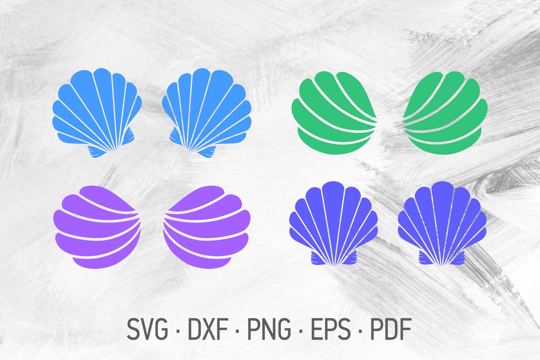 Mermaid Sea Shell Bra Svg Files For Cricut Nautical Blue And Green