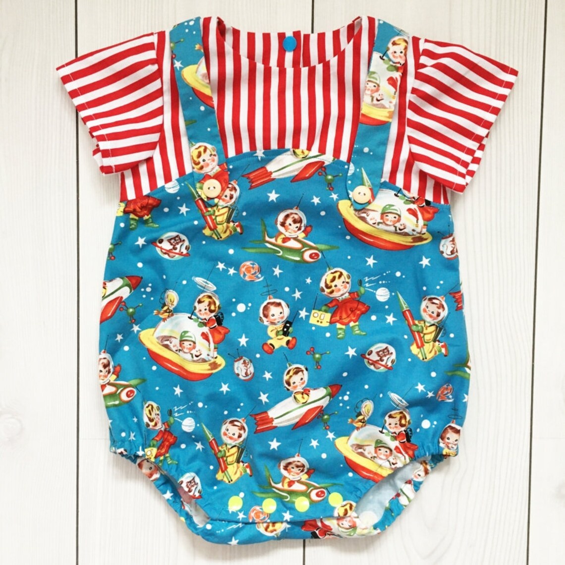Funky Boys Romper Retro Baby Boy Outfit Baby Space Romper - Etsy