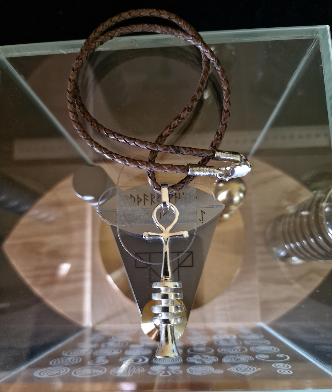 Powerful Egyptian Tool, Amulet Pendant, Combined Ankh and Djed Pillar ...