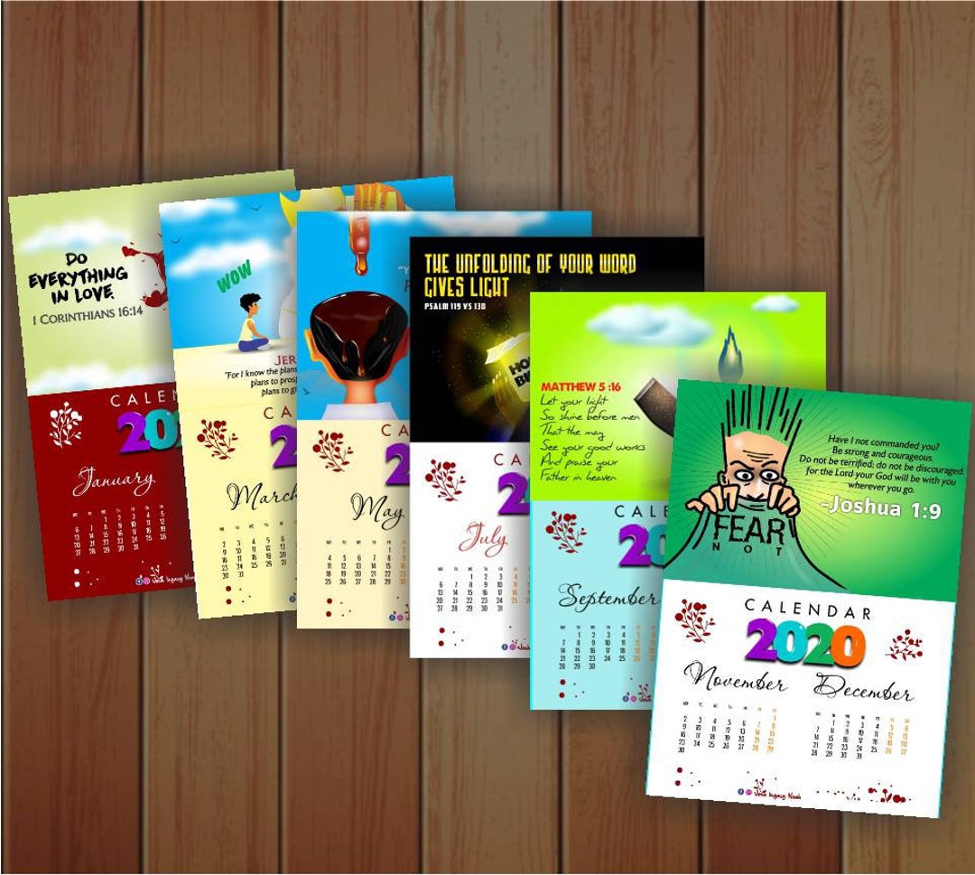 A3 Christian Scripture Calender 2020 - Etsy