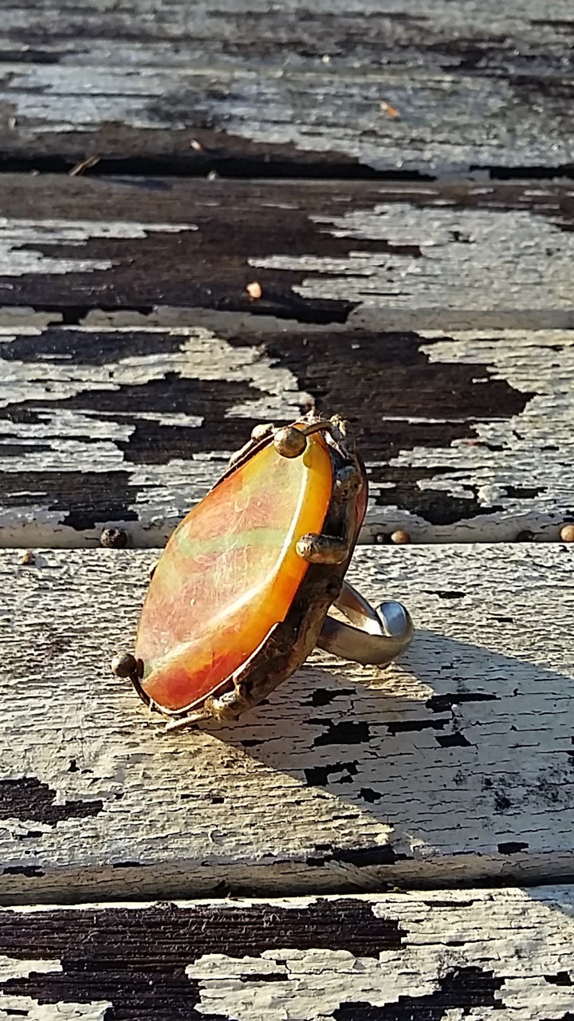 Beautiful Agate Gemstone Ring/handmade Ring/ Adjustable Ring - Etsy