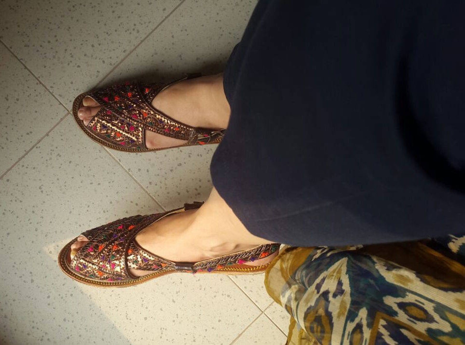 DHANAK: Womens Sandals Brown Sandals Women Indian Shoes Punjabi Jutti ...