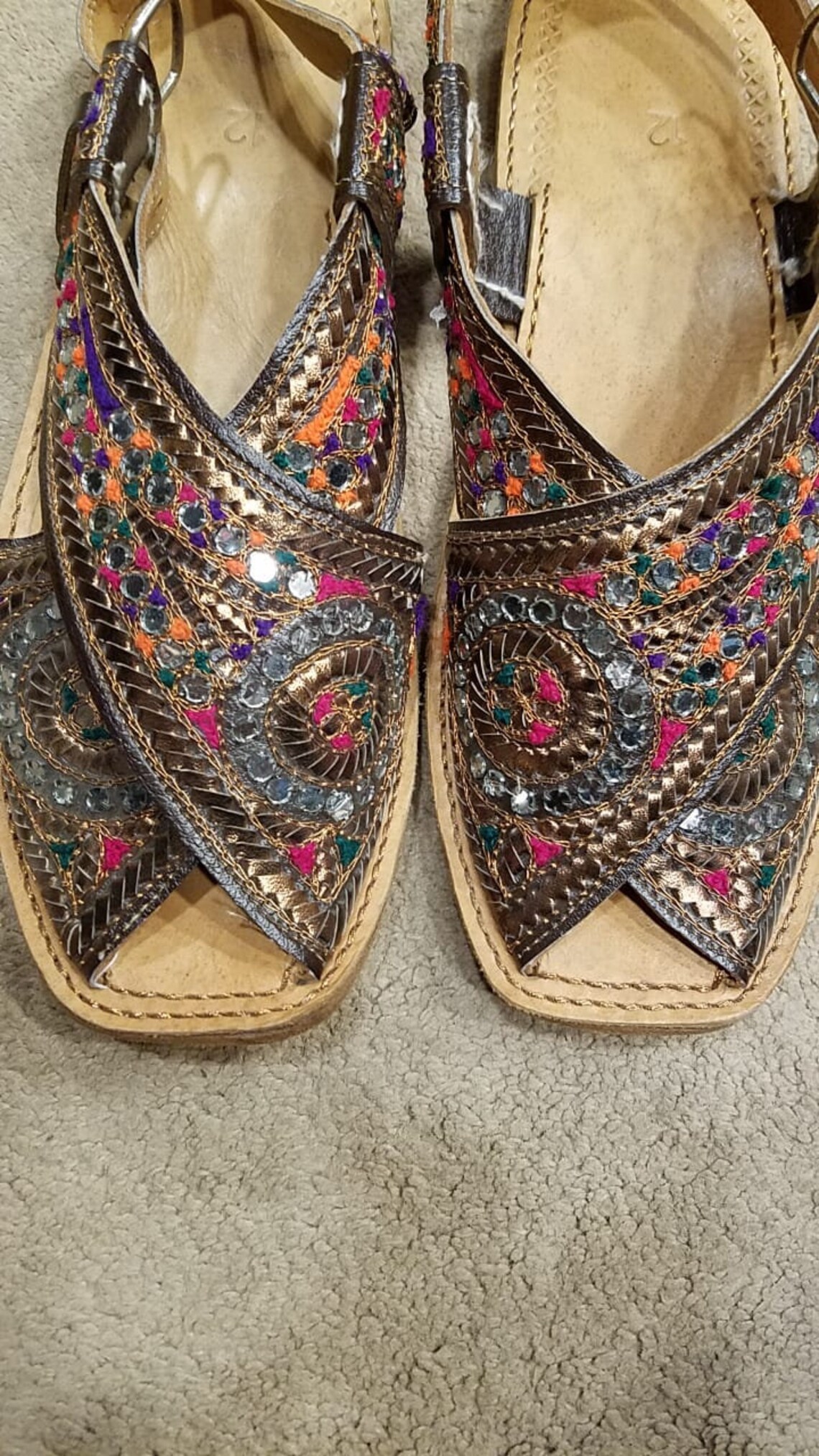 DHANAK: Womens Sandals Brown Sandals Women Indian Shoes Punjabi Jutti ...