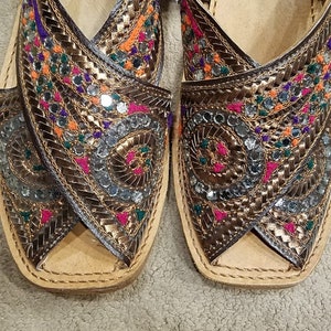 DHANAK: Womens Sandals Brown Sandals Women Indian Shoes Punjabi Jutti ...