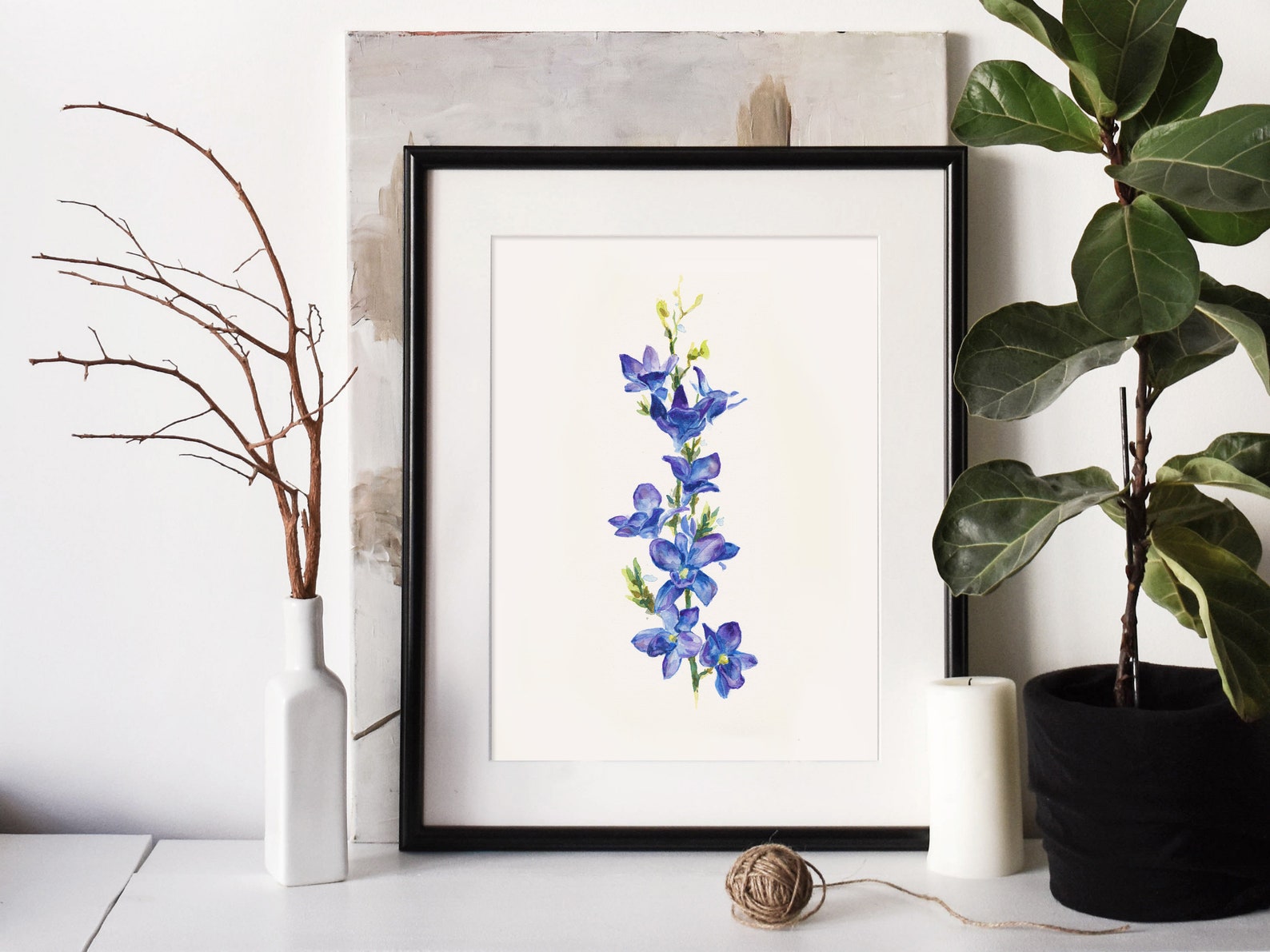 Blue Flowers Botanical Illustration - Watercolor Wall Art Print - Etsy