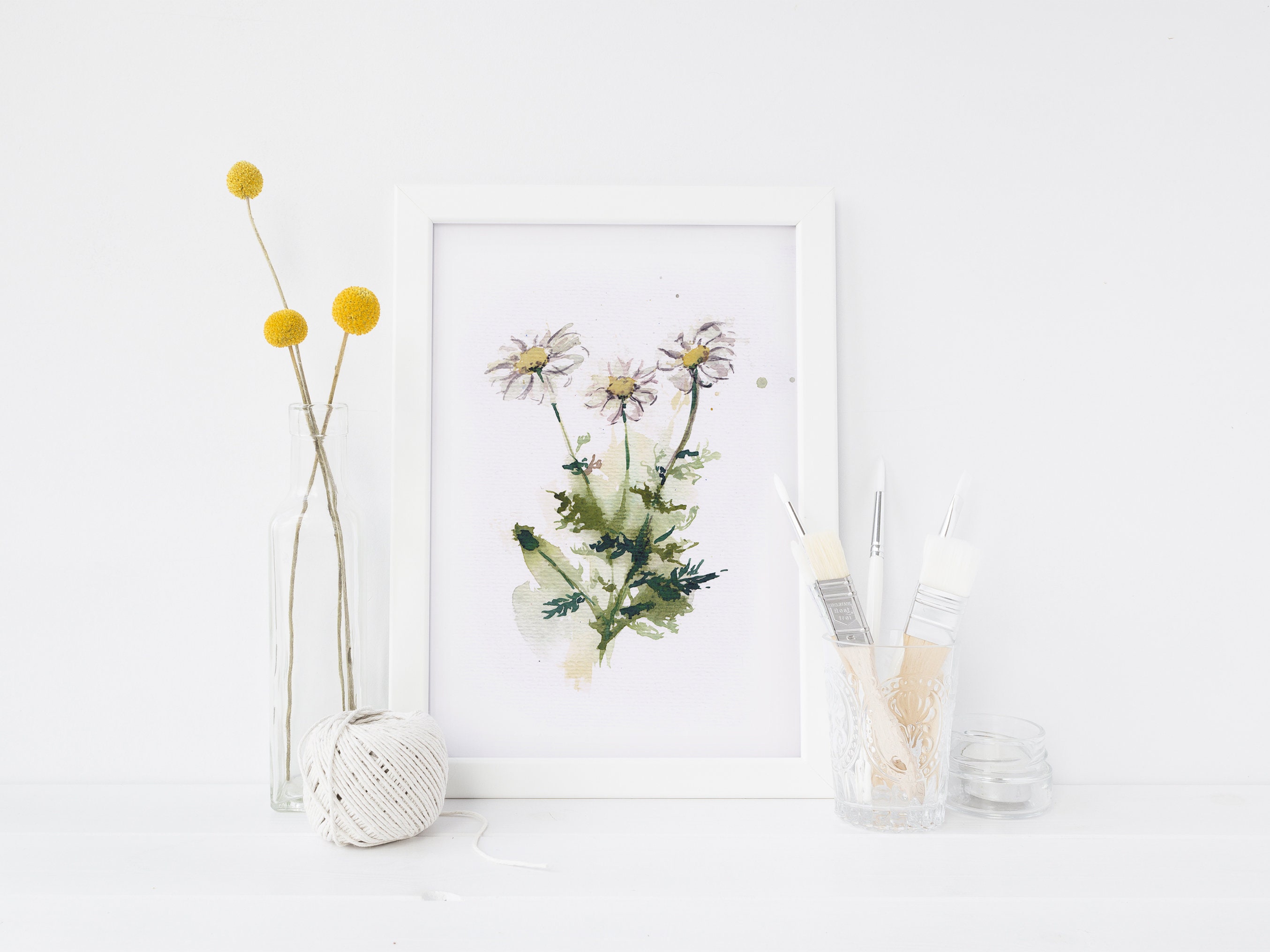 Watercolor Daisy Flower Art Print - Botanical Illustration - Etsy